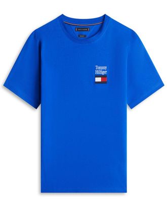 Tommy Hilfiger T-Shirt mit Flag-Stickerei in Jersey-Qualit&auml;t, Regular Fit in