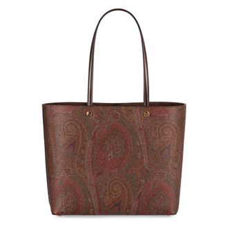 Etro Femme, Sacs, Brun, Taille: ONE Size Sac fourre-tout en jacquard paisley avec poignées en cuir