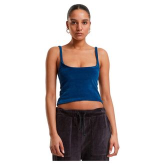 Urban Classics Ladies Short Velvet Top PowderBlue, S