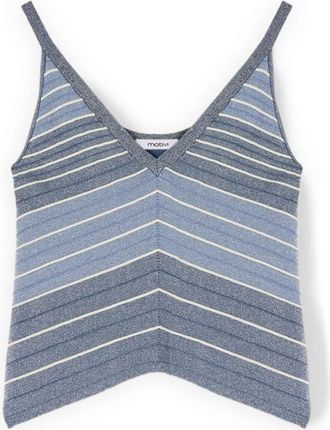 Motivi Femme, Tops, Bleu, Taille: 42 FR Haut en maille ray&eacute; avec lurex