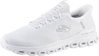 Skechers Slip-On Sneaker SKECHERS GLIDE-STEP, Herren, Gr. 47,5, wei&szlig;, Mesh, Schuhe, Schlupfschuh, Freizeitschuh, Trainingsschuh mit praktischem Gummizug, Topse
