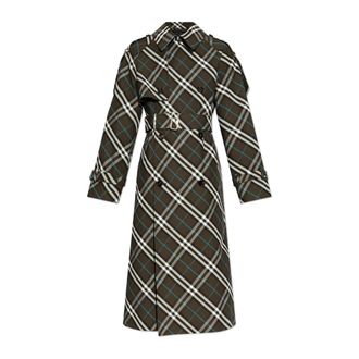 Burberry Trenchcoat mit Karomuster - - Coats - Damen - Gr&uuml;n - 2XS