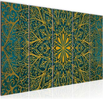 Runa Art Bild Mandala Abstrakt Wandbilder auf Vlies Leinwand 5 Teilig Wanddekoration Wohnzimmer Schlafzimmer 107456b