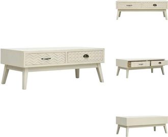 vidaXL Vidaxl - Table basse avec 2 tiroirs Gris sculpté 110x50x40 cm Bois - Table Basse - Meuble tv - Table Dappoint - Table Vintage - Table En Bois