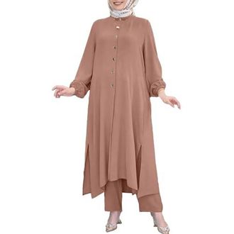 Generic Surv&ecirc;tement pour femme - Tendance - Style d&eacute;contract&eacute; - Couleur unie - Veste sweat et pantalon &agrave; col rond - Ensemble de v&ecirc;tements de d&eacute;tente 3 pi&egrave;ces 