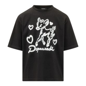 Dsquared2 Lockere Crew-Neck T-Shirt - - Tops - Herren - Schwarzk - M