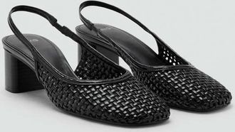 Mango Chaussures &agrave; talon tress&eacute;es noir - Femme - 35 - MANGO