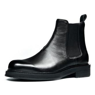 Generic Bottines Chelsea pour Homme en Cuir v&eacute;ritable Slip-on Doublure en Cuir de Porc Semelle en Caoutchouc antid&eacute;rapante pour Tenue d&eacute;contract&eacute;e et Business