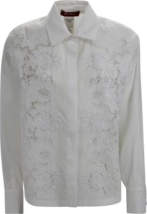 Max Mara Femme, Blouses et Chemises, Blanc, Taille: 36 FR Mstcali Boxy Ramie Shirt