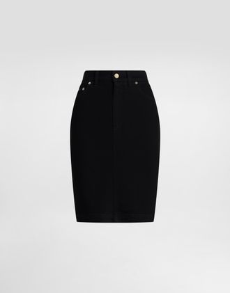 Dolce & Gabbana Denim Midi Skirt - Frau Denim Mehrfarbig 40