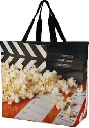 Generic Clapboard Et Popcorn Sac Courses L&eacute;ger Sacs Grand Sac Cabas Pour Universit&eacute; Plage Gym