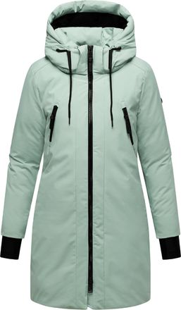 Navahoo Damen modischer Wintermantel warmer Parka mit (abnehmbarer) Kapuze und Rucksacktr&auml;gern innen Winterzart 14 Smokey Mint Gr. XXL