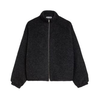 Jil Sander Texturierte Wolljacke mit Rei&szlig;verschluss - - Jackets - Herren - Schwarzk - XL