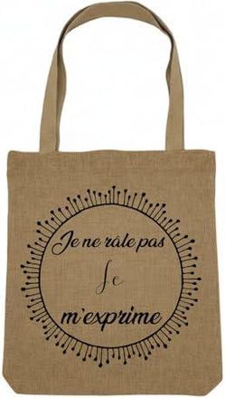 Fabulous Sac Shopping Tote Bag Aspect Lin - Je ne R&acirc;le Pas Je mExprime - Sac de Courses Toile Epaisse 360g Beige Naturel Cabas Port&eacute; Epaule Solide Imprim&eacute; en F