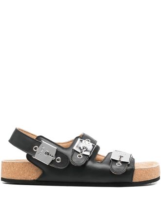 Balenciaga sandales en cuir &agrave; boucle - Noir