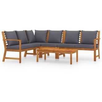 vidaXL 5-tlg. Garten-Lounge-Set mit Auflagen Massivholz Akazie - Vidaxl