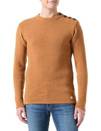 Armor Lux Homme Marin Uni en Laine Héritage Pull-Over, Dark Sunflower Chiné, M EU