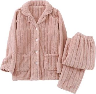 Generic Peignoir Leopard Pyjama Polaire Femme Hiver Chaud Ensemble De Maison Chaude &Eacute;paissie en Peluche Corail pour Couple Nouvelle Automne Et Hiver Short Sex