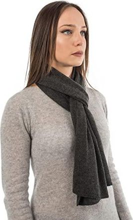 DALLE PIANE CASHMERE &Eacute;charpe 100% cachemire - Made in Italy - Femme/Homme, Couleur: Anthracite, Taille unique