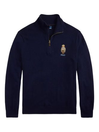 Polo Ralph Lauren pull zippé à logo brodé - Bleu