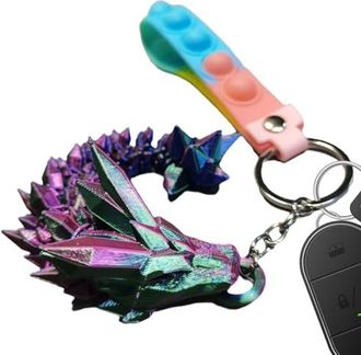 Generic Porte-clés dragon articulé imprimé en porte-clés dragon articulé - Porte-clés chinois dragon imprimé dans, pendentifs de lannée du dragon pour hommes 