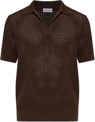 Ferragamo Homme, Pulls, Brun, Taille: XL Polo en maille d&eacute;corative