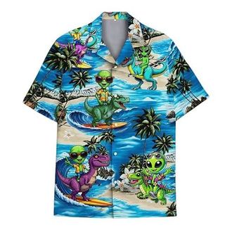 Keephen TangoDS Nouveaut&eacute; Cool Impression 3D Hawaiian Chemise pour Femmes Hommes Col Revers Manches Courtes Boutonn&eacute;e Chemises F&ecirc;te Aloha Chemises