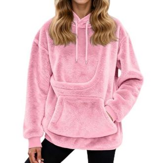 Generic Sweat &agrave; capuche surdimensionn&eacute; pour femme avec sac de transport int&eacute;gr&eacute; pour animaux de compagnie comme sweat &agrave; capuche confortable, Rose, XXL
