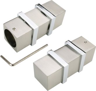 Liedeco Endstück, Endknopf 25 mm Quader | Edelstahl-Optik | 1 Stück