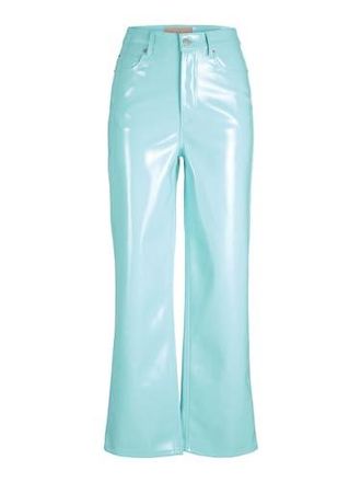 Jack & Jones JXKENYA HW Straight Faux Leat Pants Noos Pantalons, Bleu Aruba-Détails : Brillant-Long, L Femme