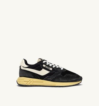 Autry BASKETS REELWIND LOW EN NYLON ET DAIM BLACK SUGAR ET MARSHMALLOW