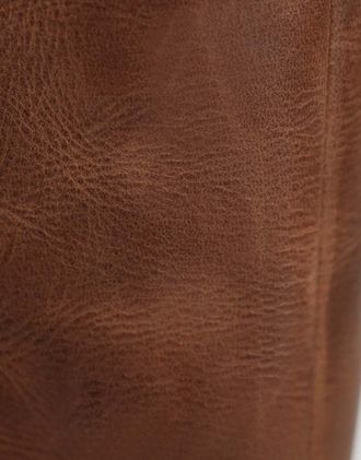 Asos Cael - Bottes &eacute;pur&eacute;es &agrave; enfiler style western en cuir de qualit&eacute; sup&eacute;rieure - Marron poli