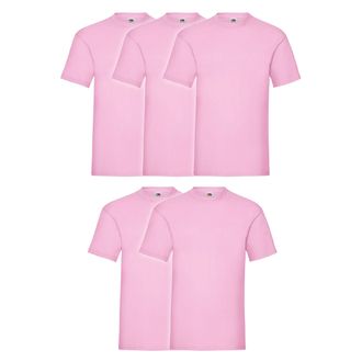 Fruit Of The Loom Valueweight Herren-T-Shirt, kurz&auml;rmelig, 5 St&uuml;ck, Rose, XXL