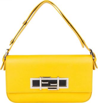 Fendi Crossbody Bags - Fendi Sunflower Leather Limited Buckle Baguett Sho - Gr. unisize - in Bunt - f&uuml;r Damen
