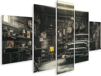 Islandburner Bild auf Leinwand Oldtimer Werkstatt Charme Im Retro Garage Ambiente Bilder Wandbilder Poster
