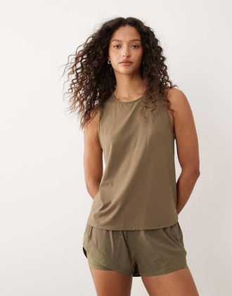 Sweaty Betty Runners High - Tanktop in Khakibraun-Gr&uuml;n
