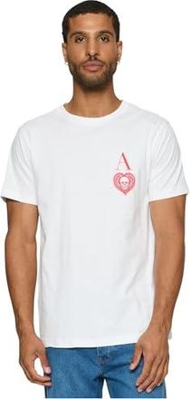 Mister Tee Mt2697-T-shirt Motif t&ecirc;te de Mort et coeur T-Shirt, Blanc, XS Hommes