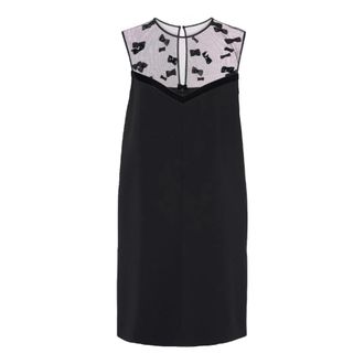 Max Mara Femme, Robes, Noir, Taille: 40 FR Robe Trap&egrave;ze en Tulle avec Noeuds en Satin