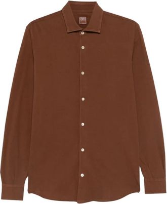 Fedeli Homme, Chemises, Brun, Taille: M Robert ML Superlight Piquet FR