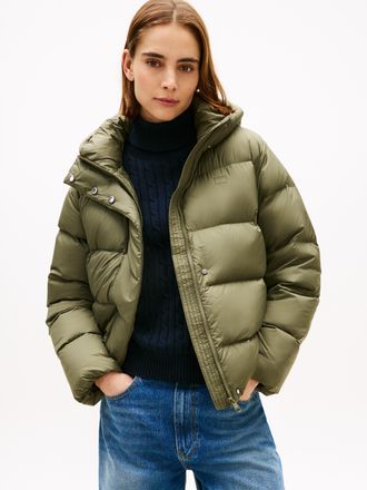 Tommy Hilfiger Steppjacke TOMMY HILFIGER MODERN DOWN REG JACKET, Damen, Gr. XXL (44), gr&uuml;n (utility olive), Steppware, Obermaterial: 100% Polyester, unifarben, Jacke