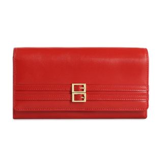 Kazar Rote Lederbrieftasche mit zwei Schnallen - - Accessories - Damen - Rot - ONE SIZE