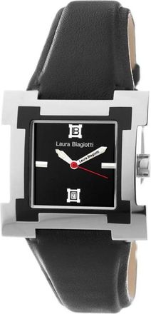 Laura Biagiotti unisex, Accessoires, Noir, Taille: ONE Size Montre &eacute;l&eacute;gante avec bracelet en cuir