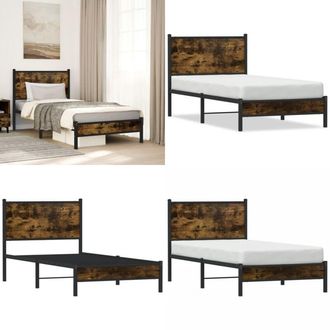 vidaXL Metallbett ohne Matratze R&auml;uchereiche 90x200 cm - Metallbett - Doppelbett - Boxspringbetten - Bettsofa - Schlafraum - Home & Living