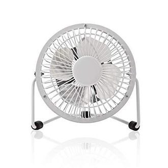 Nedis Tischventilator Stromversorgung über USB Durchmesser: 100 mm 3 W 1-Geschwindigkeitsstufen 1.00 m Weiss, FNDK1WT10