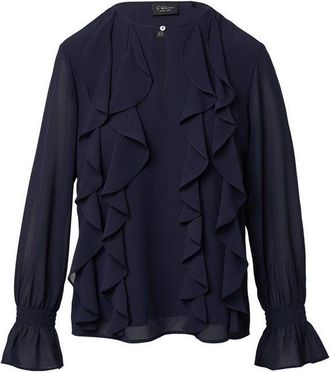 s.Oliver Langarmbluse Bluse Chiffonbluse mit Volants