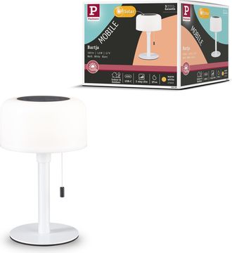 Paulmann 94606 Solar LED Akkutischleuchte Bartja IP44 2700K Weiß USB-C Akku Mobile Tischleuchte