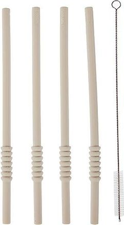 Bodum K12035-913 BISTRO Silikon Trinkhalme mit Edelstahlbürste 4-er Set