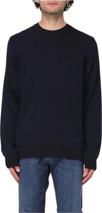 Emporio Armani Homme, Pulls, Bleu, Taille: M Merino Wool Crew Neck Sweater