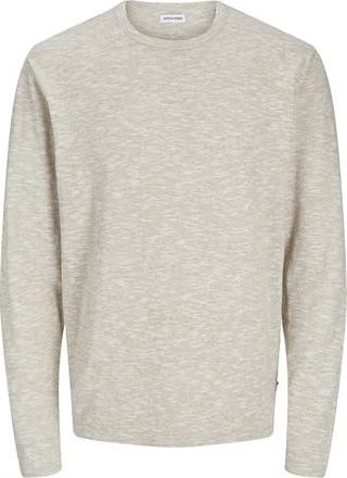 Jack & Jones Jjesummer Knit Crew Neck Sn Pull en Tricot, Crockery/détail : Blanc, XXL Homme