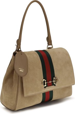 Gucci Womens Medium Paparazzo Handbag Sand Dune-Dk San.d-V Calf Leather Bos Taurus Handbags Dune/dk San.d/v Hand Bags